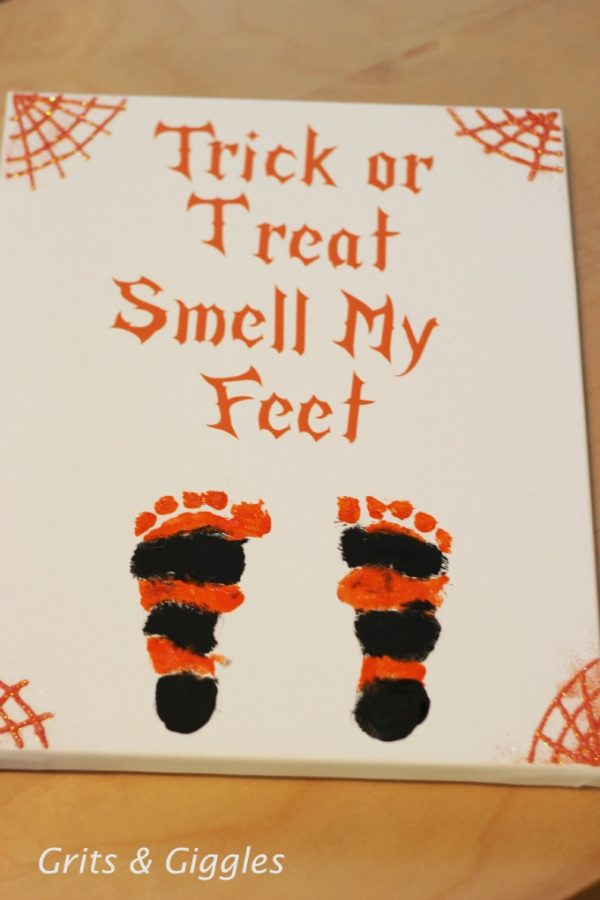 (20 crafty days of halloween) trick or treat footprint art - See ...