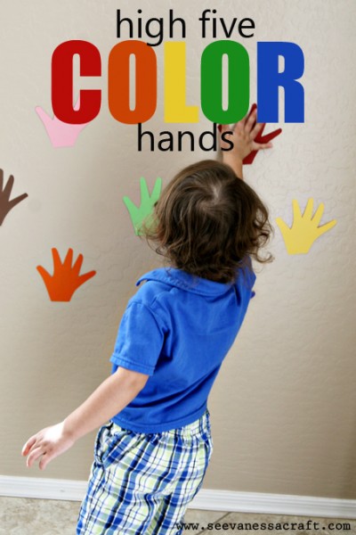 (tot school tuesday) high five color hands activity - See Vanessa Craft