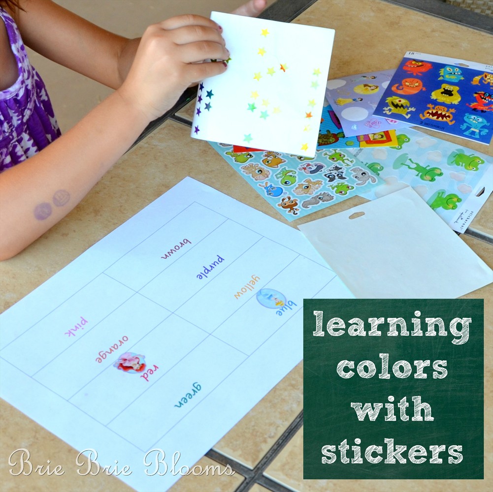 (tot school tuesday) learning colors with stickers - See Vanessa Craft