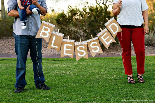 (diy tutorial) blessed banner photo prop or decor - See Vanessa Craft
