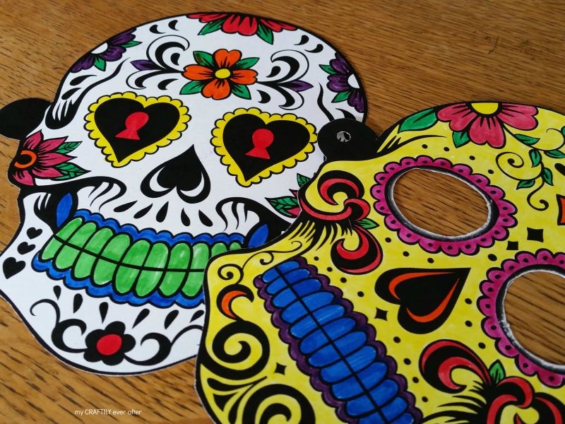 Halloween Printable Sugar Skull Masks See Vanessa Craft