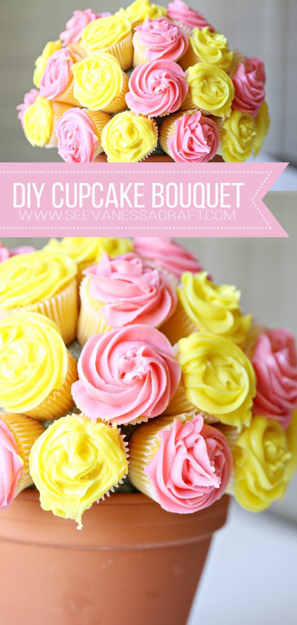 DIY Flower Cupcake Bouquet Tutorial