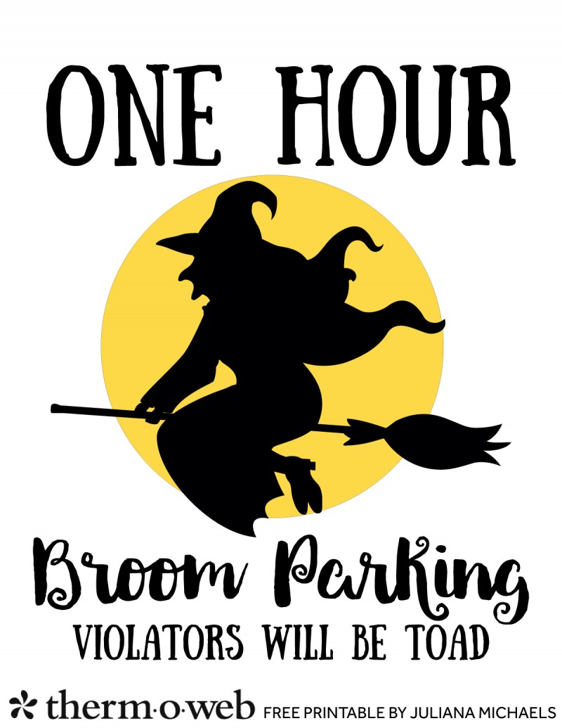 Halloween: Witch Broom Parking Deco Foil Printable - See Vanessa Craft