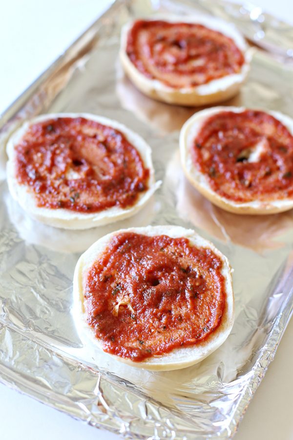 Halloween: Mummy Cheese Pizza Bagels - See Vanessa Craft