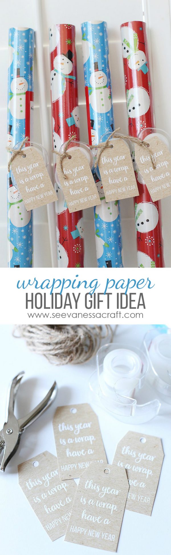 Christmas Holiday Wrapping Paper Gift Idea - See Vanessa Craft