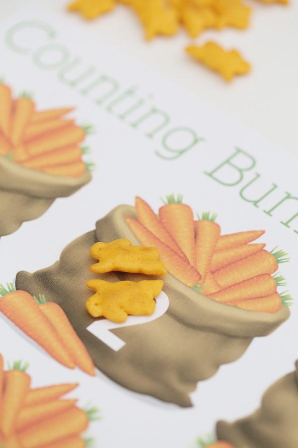 Annie's Cheddar Bunnies Counting Printable Game for Preschoolers