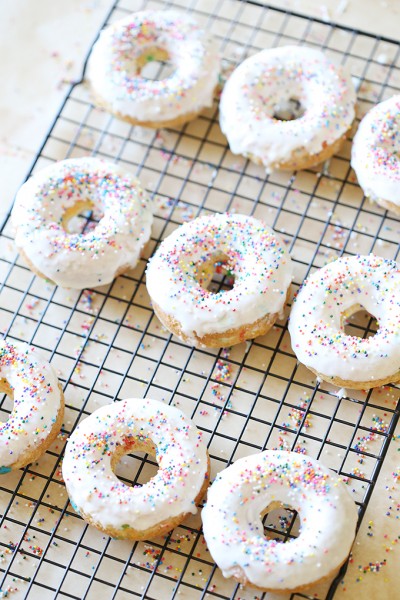 Easy Funfetti Cake Mix Baked Donut Recipe Tutorial