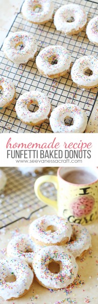Easy Funfetti Cake Mix Baked Donut Recipe Tutorial
