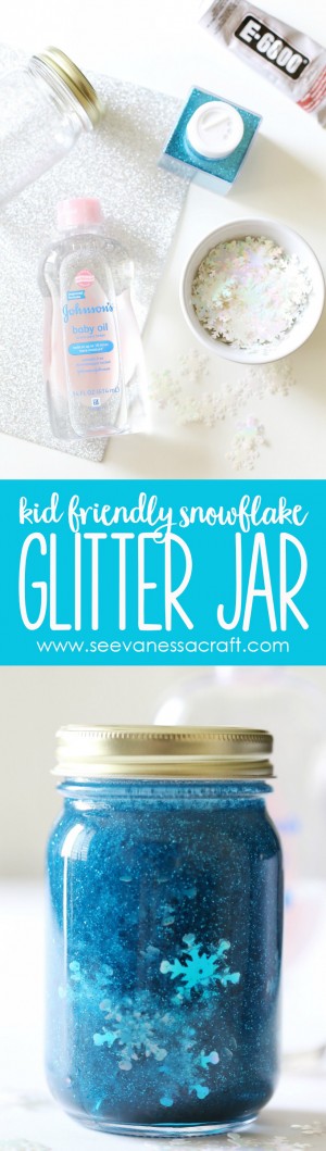 Craft: Snowflake Glitter Calm Down Jar for Kids - See Vanessa Craft