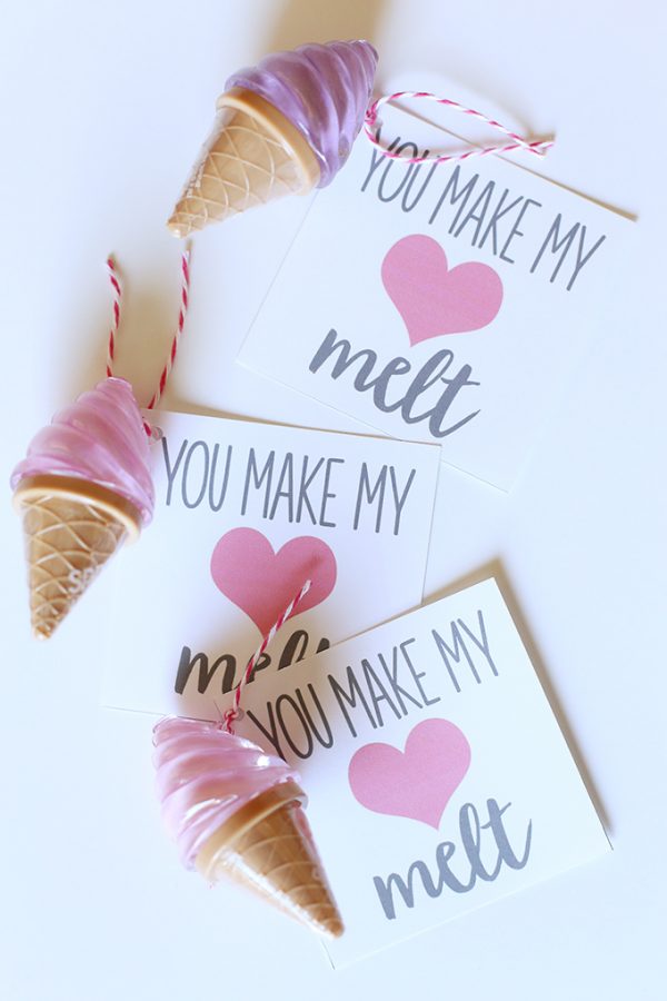 Valentine's Day: Printable Ice Cream Lip Balm Cards - See Vanessa Craft