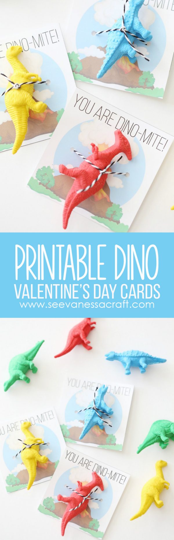 Valentine's Day: Printable Dinosaur Cards for Kids - See Vanessa Craft