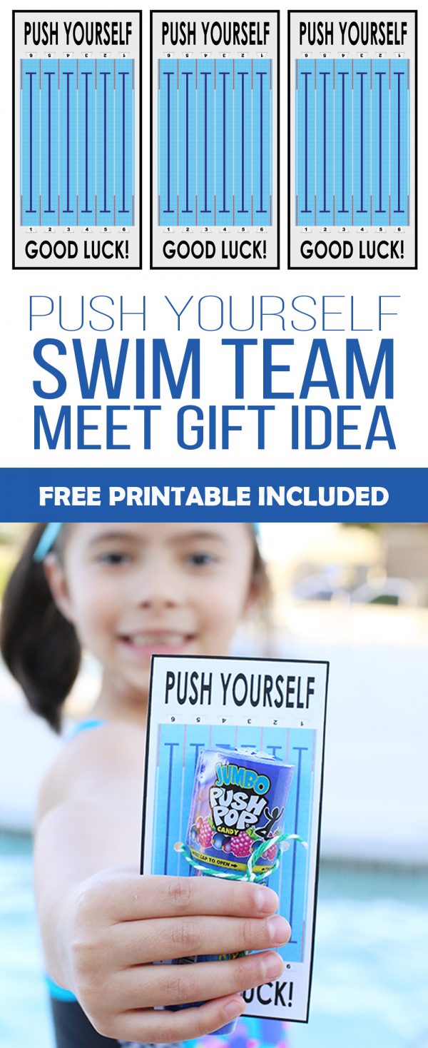 Swim Team Gift Idea and Free Printable