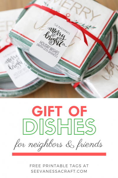Holiday Gift of Dishes with Printable Tags - See Vanessa Craft